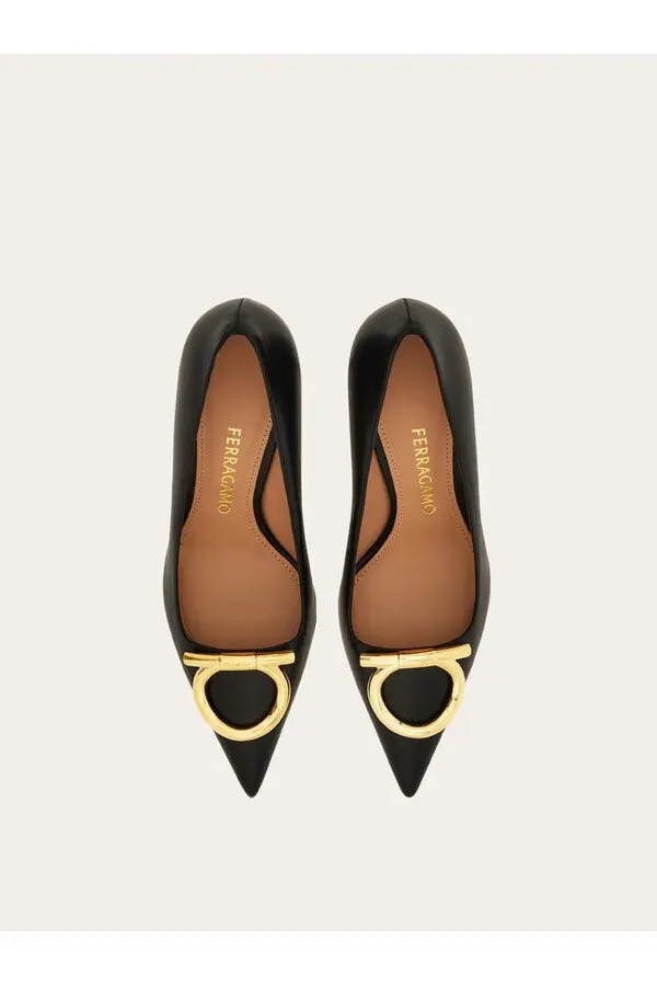 FERRAGAMO Maxi Gancini Pumps - Black