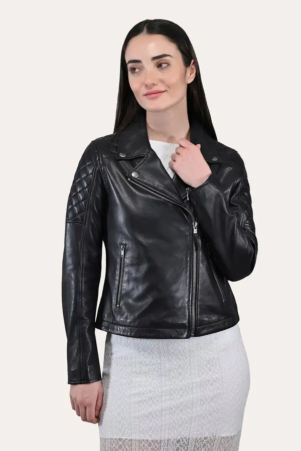 Frye Oklahoma Leather Biker Jacket - Black
