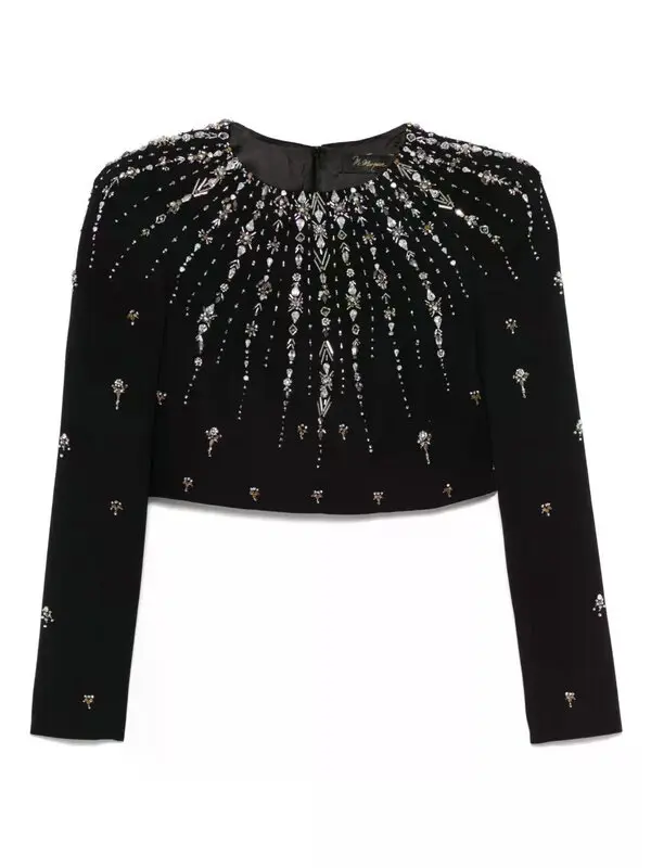 M.MARQUISE Franca Embellished Crop Top