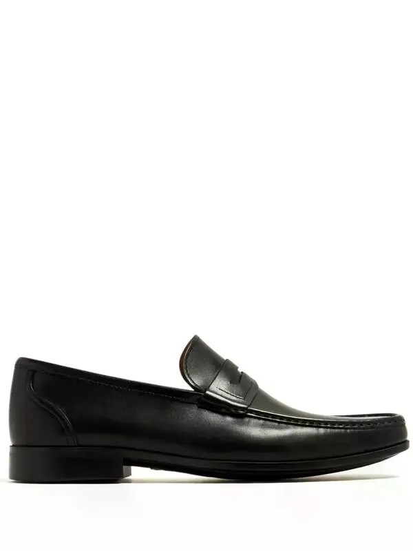 Magnanni Penny-slot Leather Loafers - Black