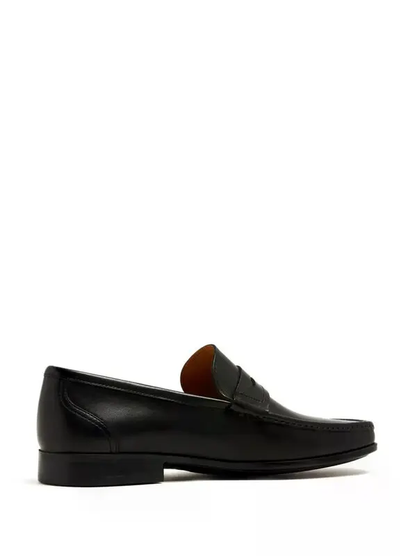 Magnanni Penny-slot Leather Loafers - Black