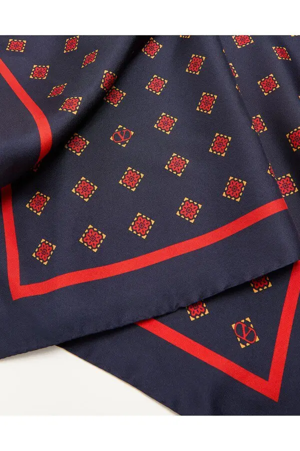 Valentino Garavani Opticool Silk Scarf - Navy