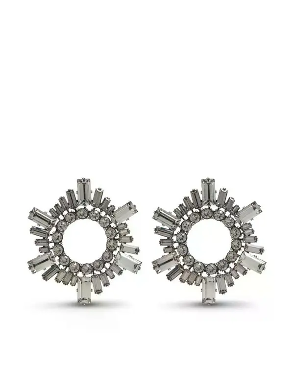 Amina Muaddi Mini Begum Crystal-embellished Earrings - Silver