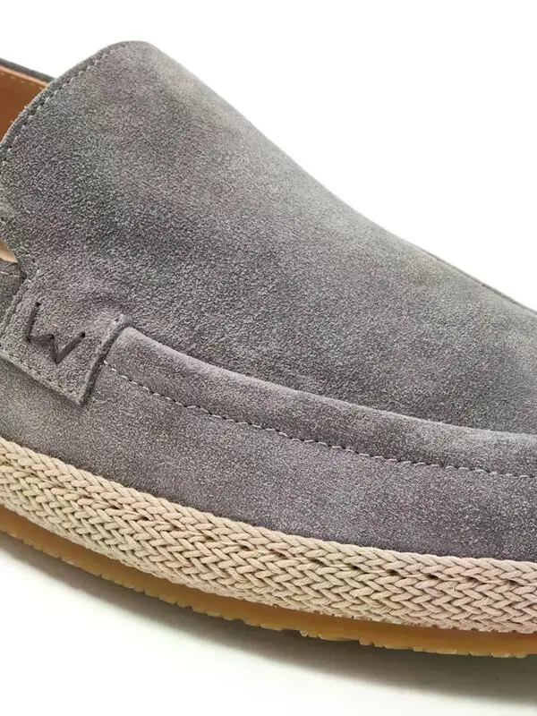 Stuart Weitzman Light Gray Suede Penny Loafers JET LOAFER in DENIM for Women | Stuart Weitzman® main image 3