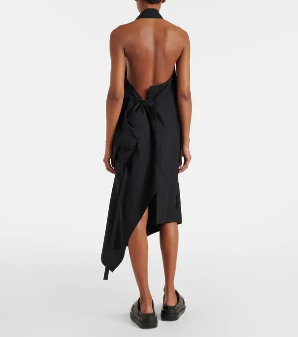 Junya Watanabe Halterneck Wool Midi Dress