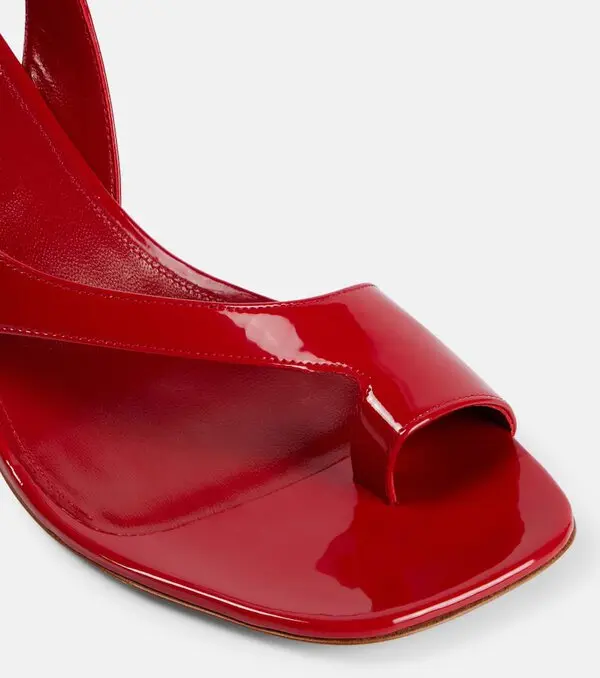 Dries Van Noten Asymmetric Patent Leather Sandals