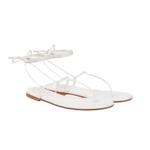 GIANVITO ROSSI Gwyneth Leather Sandals - White