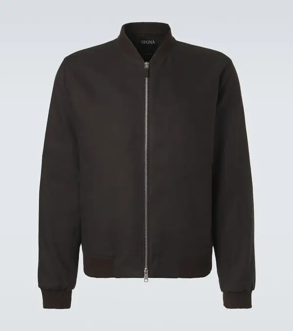 Zegna Linen Bomber Jacket - Brown