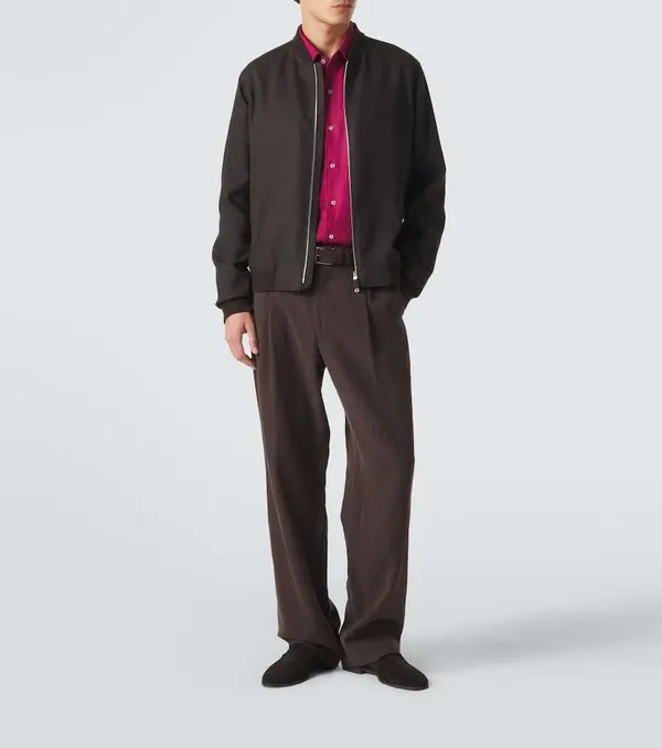 Zegna Linen Bomber Jacket - Brown