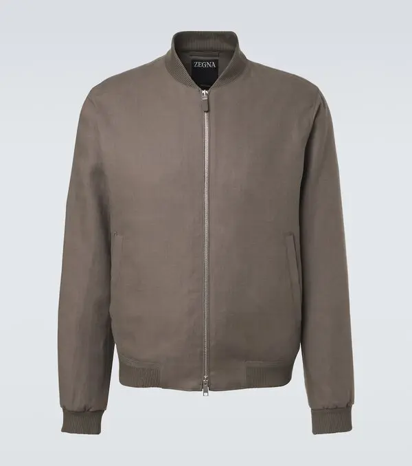 Zegna Linen Bomber Jacket - Grey