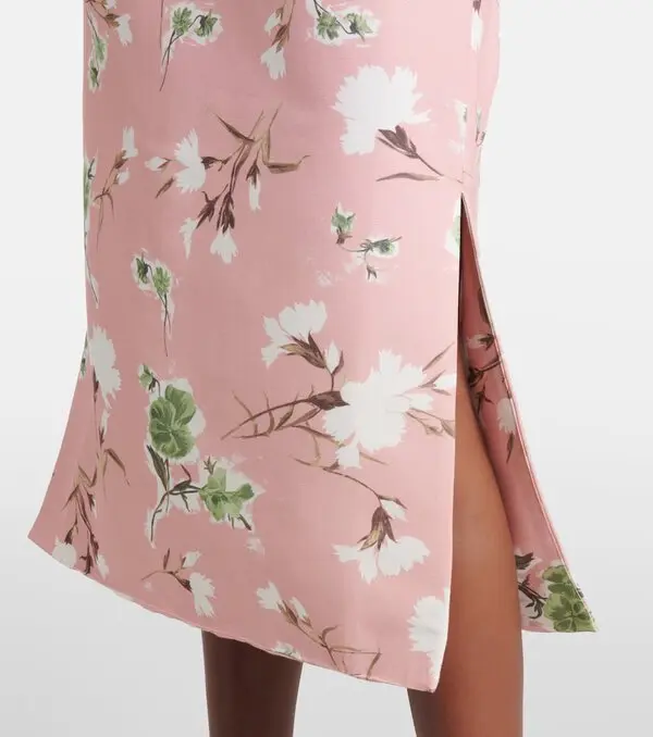 Erdem Floral Cotton-blend Faille Midi Dress - Pink