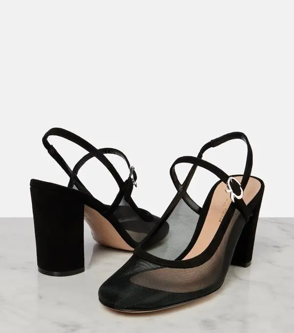 GIANVITO ROSSI Francoise 85 Leather Slingback Pumps