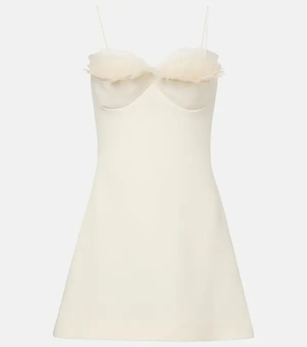 David Koma Off-the-shoulder Ruffled Mini Dress - White