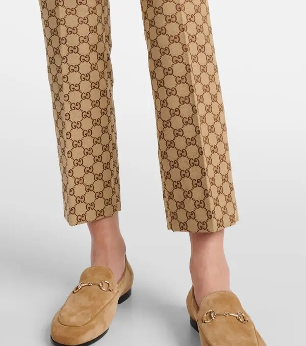 Gucci Cotton-blend Straight Pants - Beige