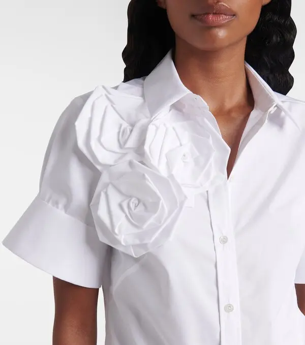 Erdem Floral-appliqué Cotton Shirt