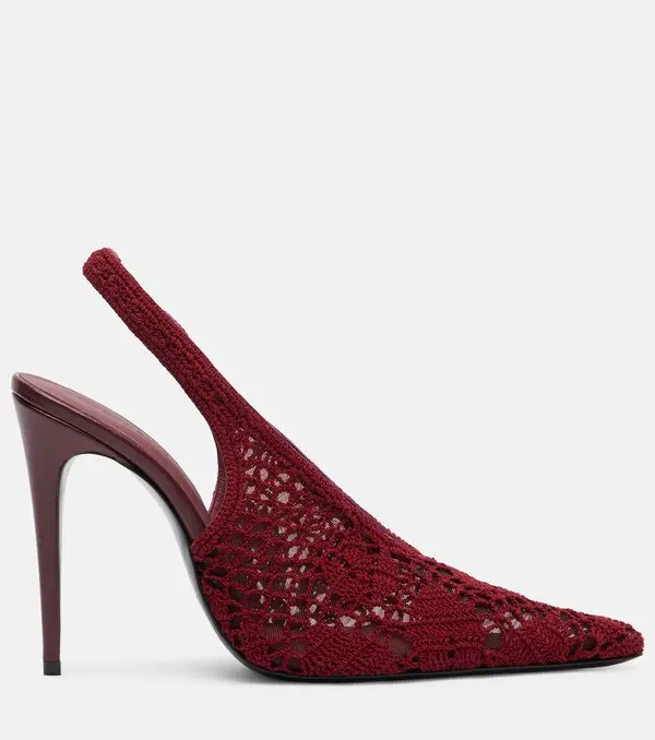 Magda Butrym 105 Crochet Slingback Pumps - Burgundy