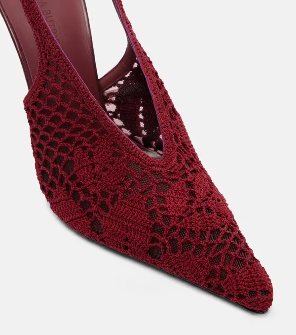 Magda Butrym 105 Crochet Slingback Pumps - Burgundy