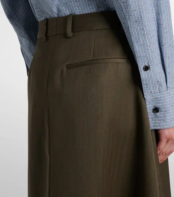 Bottega Veneta Asymmetric Wool Midi Skirt