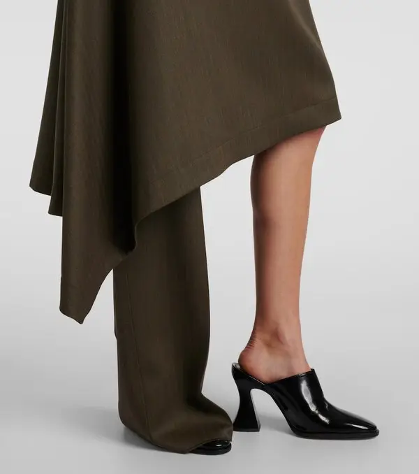 Bottega Veneta Asymmetric Wool Midi Skirt