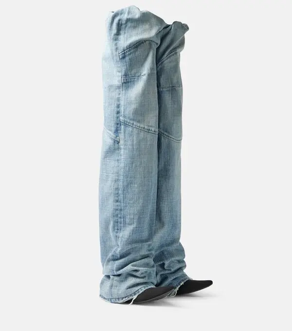 Balenciaga Flex 90 Denim Pantaboots - Blue