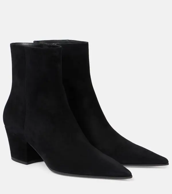 GIANVITO ROSSI Keinna 55 Suede Ankle Boots - Black