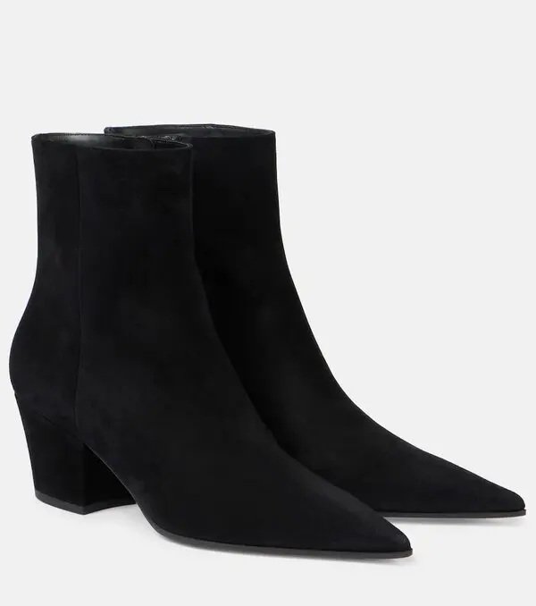 GIANVITO ROSSI Keinna 55 Suede Ankle Boots - Black