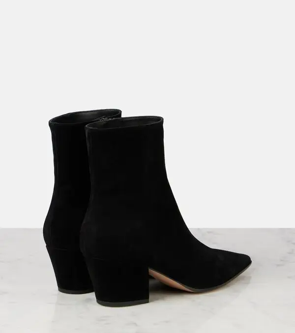 GIANVITO ROSSI Keinna 55 Suede Ankle Boots - Black