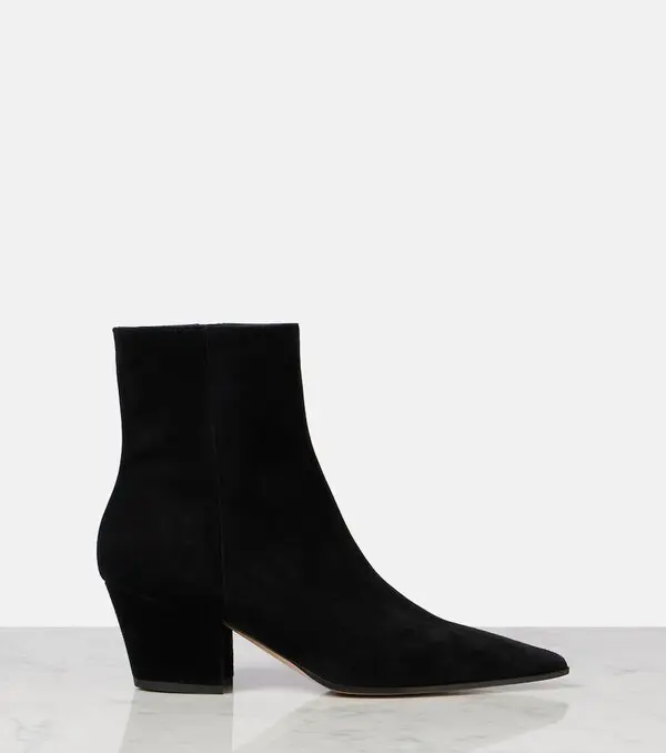 GIANVITO ROSSI Keinna 55 Suede Ankle Boots - Black