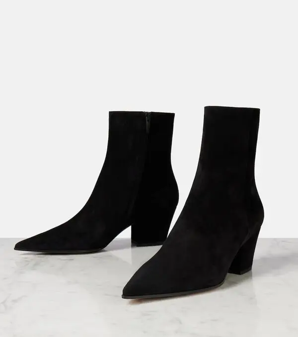 GIANVITO ROSSI Keinna 55 Suede Ankle Boots - Black