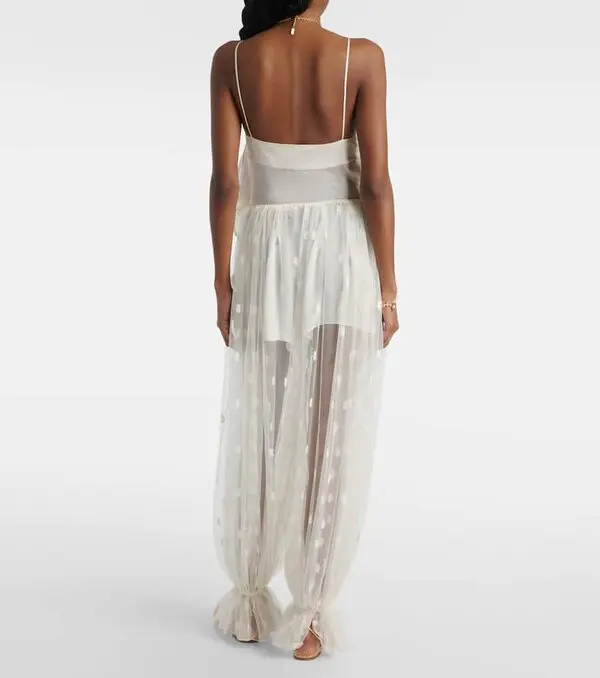 Chloé Embroidered Wide-leg Pants