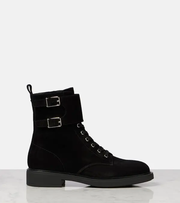 GIANVITO ROSSI Suede Combat Boots