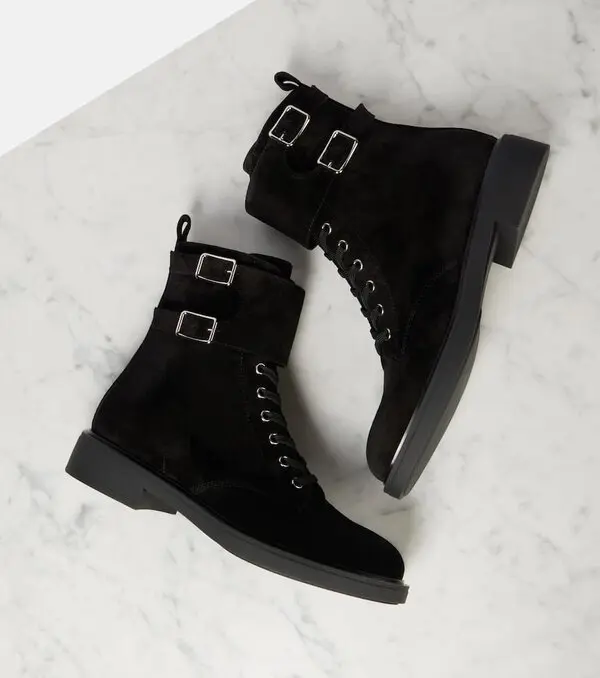 GIANVITO ROSSI Suede Combat Boots