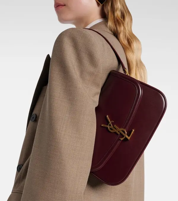 Saint Laurent Solferino Small Leather Shoulder Bag - Burgundy