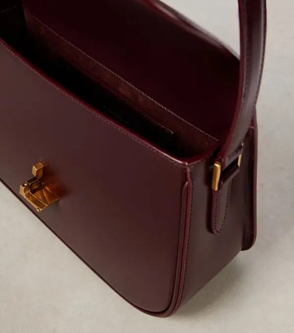 Saint Laurent Solferino Small Leather Shoulder Bag - Burgundy