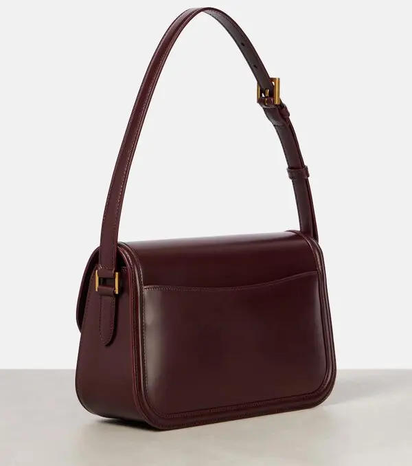 Saint Laurent Solferino Small Leather Shoulder Bag - Burgundy