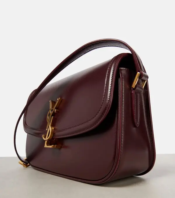 Saint Laurent Solferino Small Leather Shoulder Bag - Burgundy