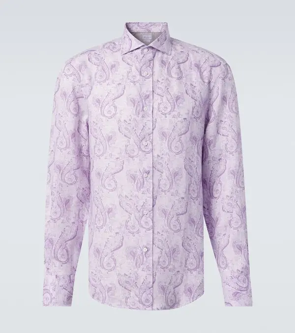 Brunello Cucinelli Printed Linen Shirt