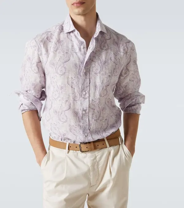 Brunello Cucinelli Printed Linen Shirt