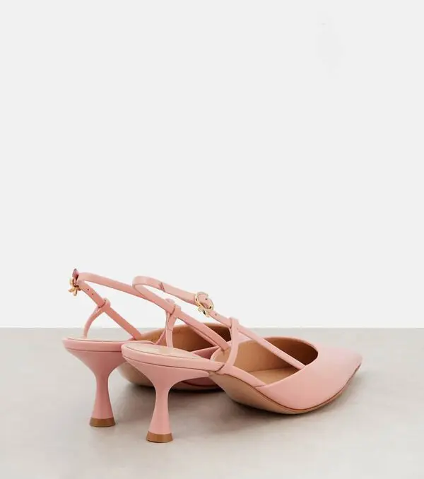 GIANVITO ROSSI Ascent 55 Leather Slingback Pumps - Pink