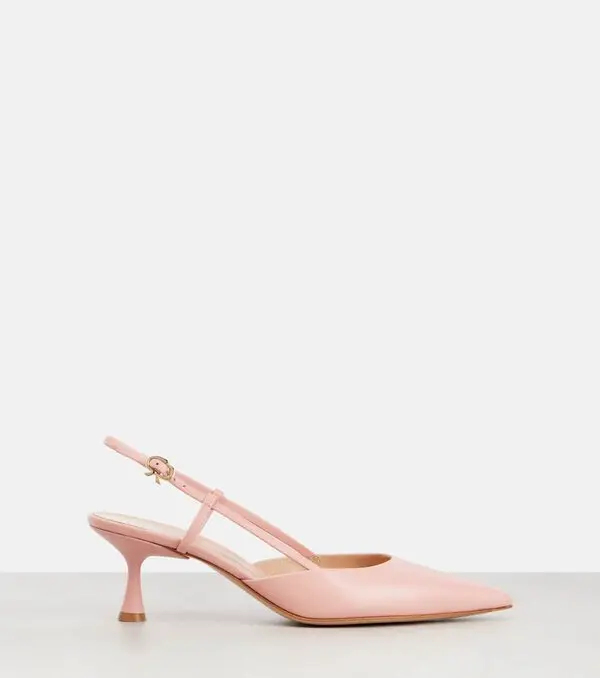 GIANVITO ROSSI Ascent 55 Leather Slingback Pumps - Pink