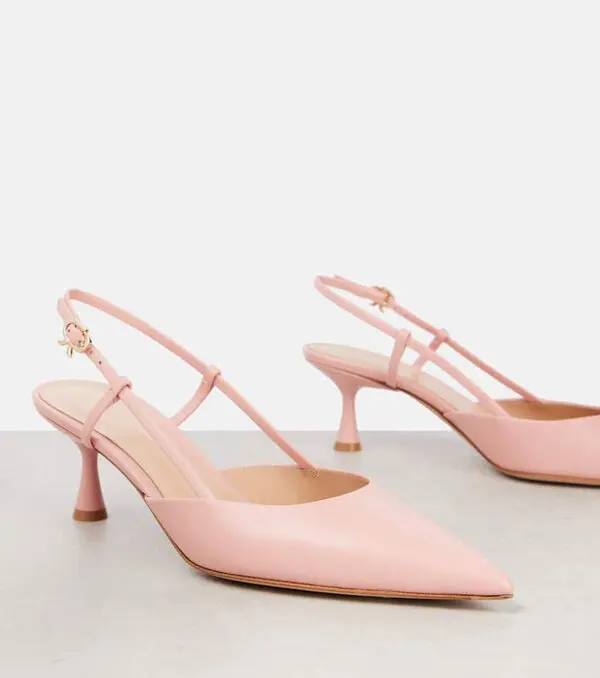 GIANVITO ROSSI Ascent 55 Leather Slingback Pumps - Pink