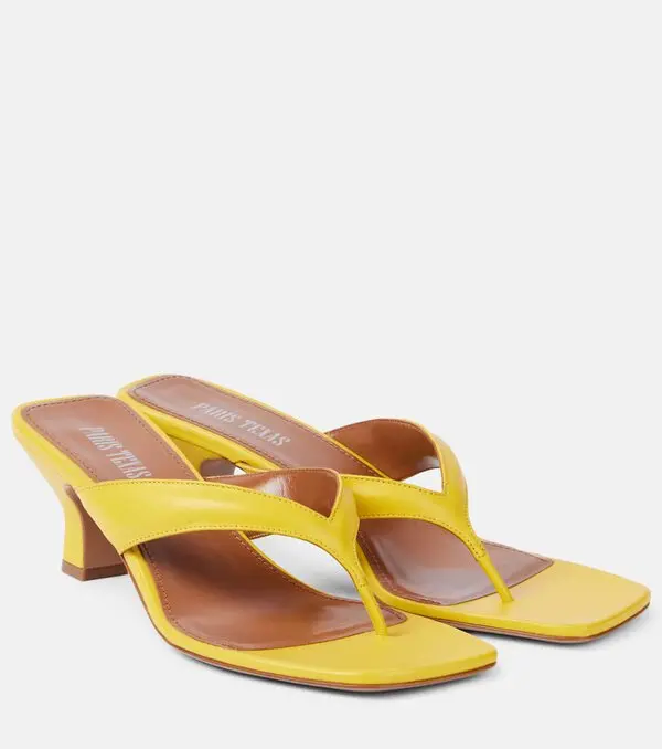 Paris Texas Portofino 55 Leather Thong Sandals - Yellow