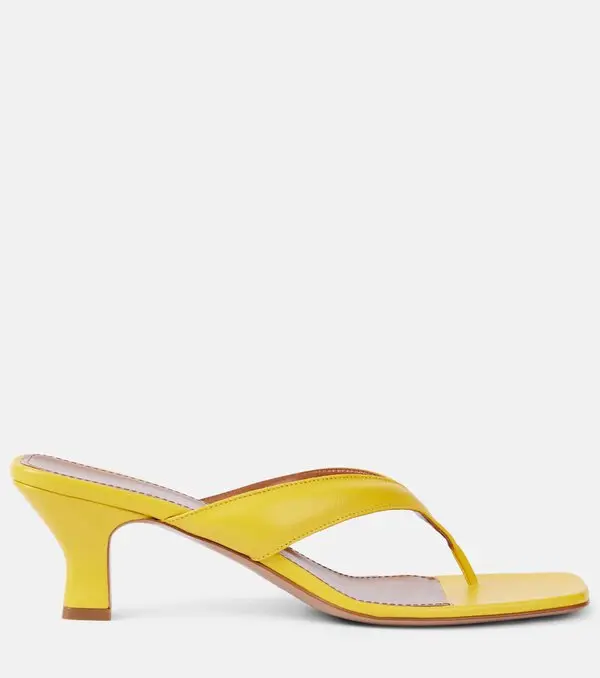 Paris Texas Portofino 55 Leather Thong Sandals - Yellow