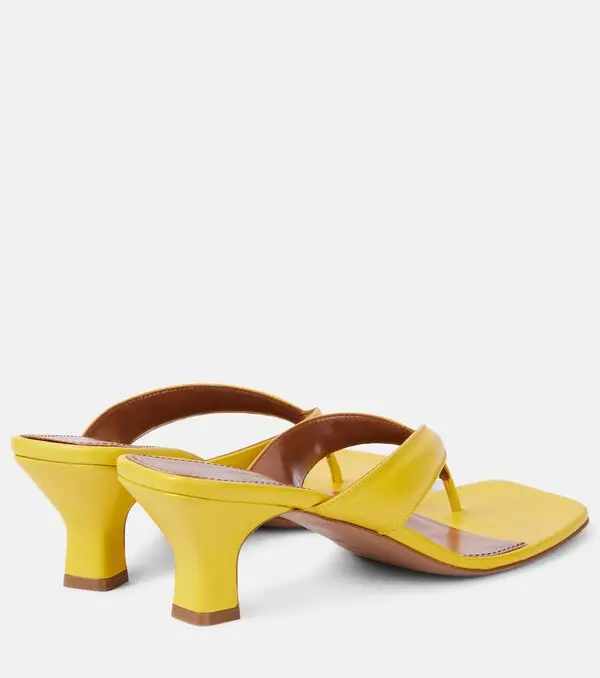 Paris Texas Portofino 55 Leather Thong Sandals - Yellow