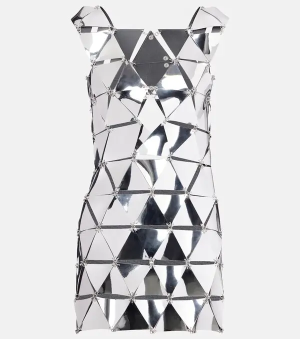 Rabanne Assembly Cutout Minidress - Silver