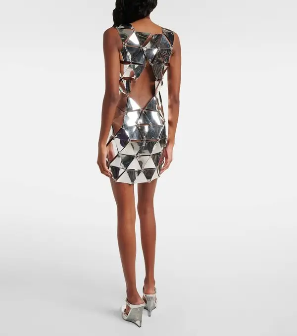 Rabanne Assembly Cutout Minidress - Silver