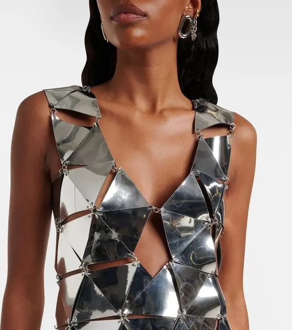 Rabanne Assembly Cutout Minidress - Silver