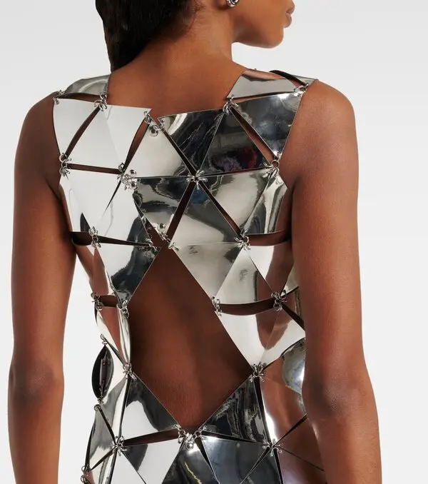 Rabanne Assembly Cutout Minidress - Silver