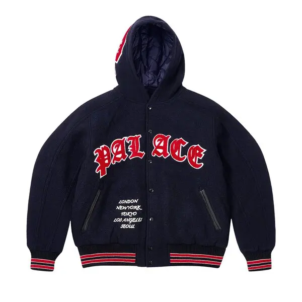 PALACE Hooded Varsity Jacket - Blue