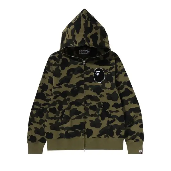 A BATHING APE 1st Camo Full Zip Hoodie - Green